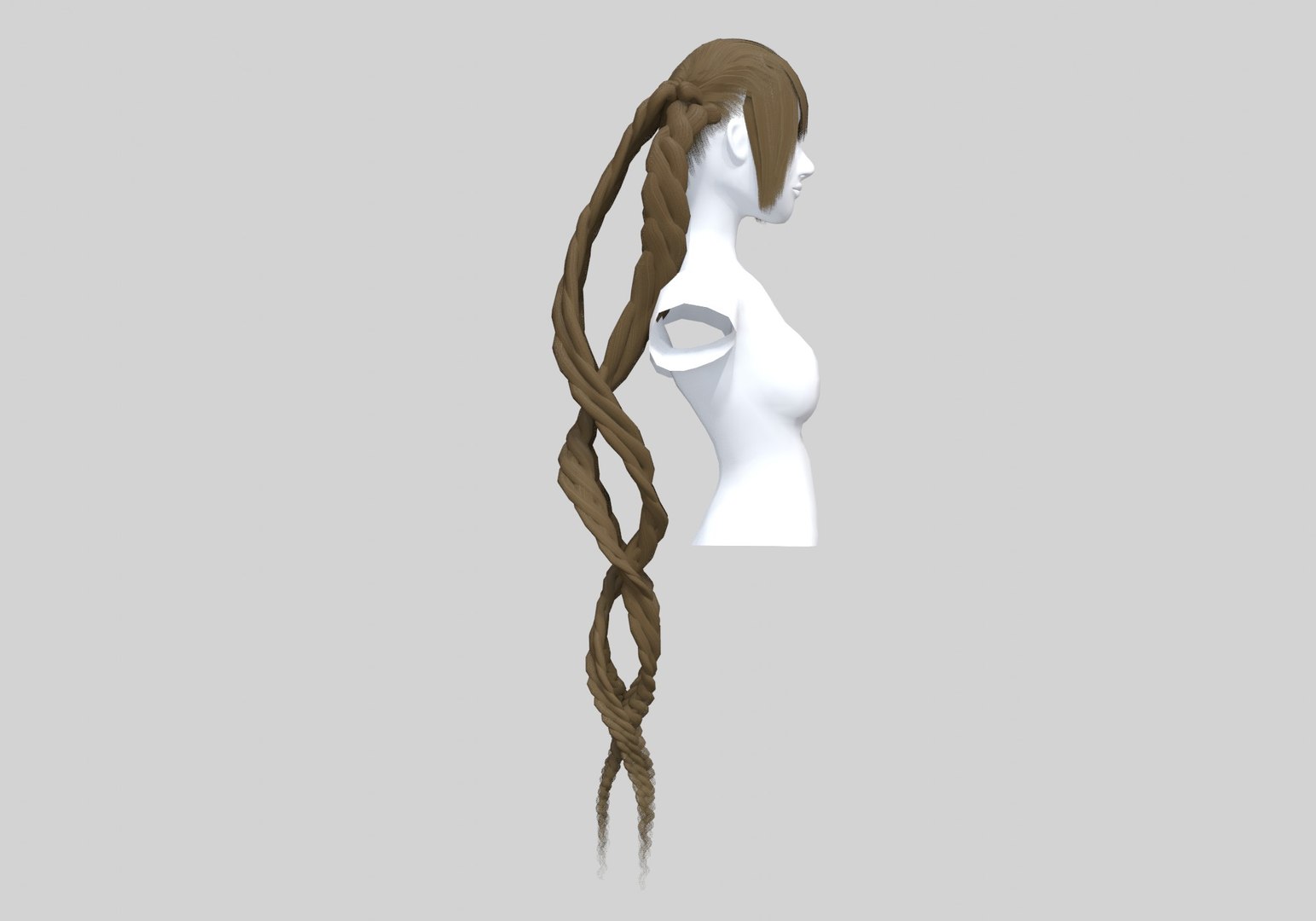 3D Cute Braids Hair - TurboSquid 1943351