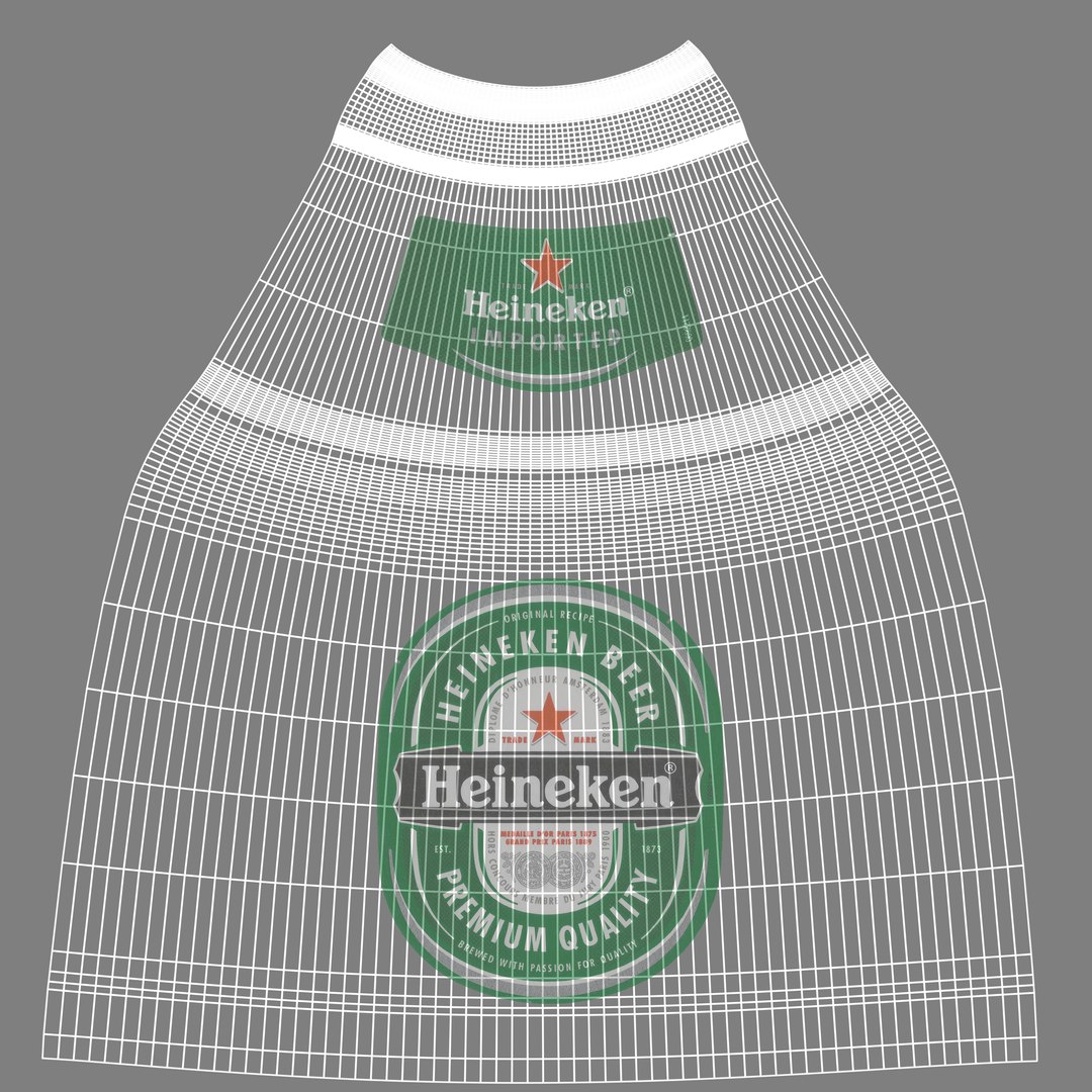 Modeled Heineken Bottle 3d 3ds