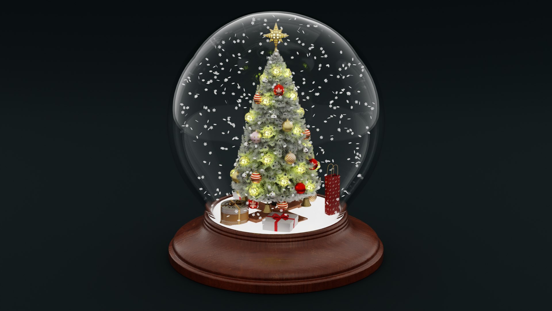Snow Globe With Tree And Gifts 3D - TurboSquid 2296926