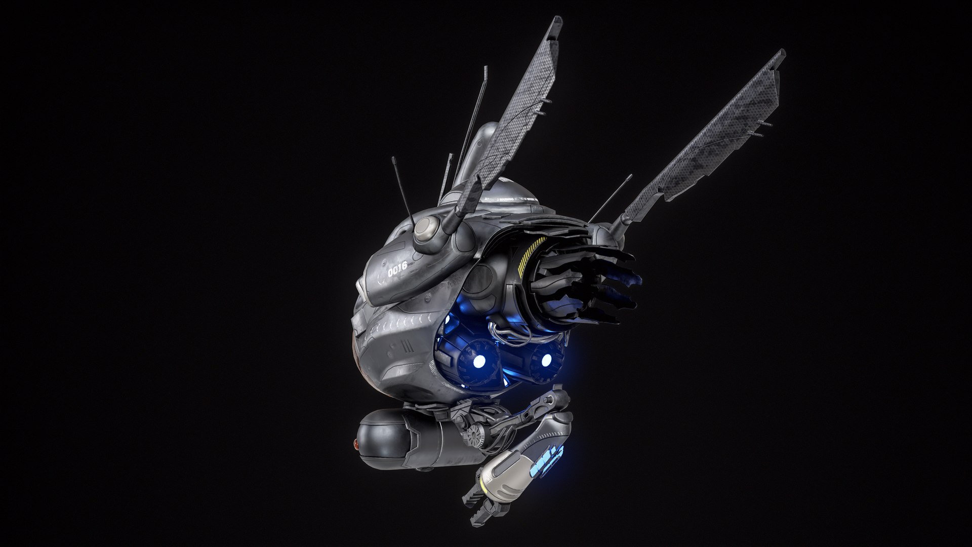 3D Sci-Fi Flying Drone PBR Model - TurboSquid 2143862