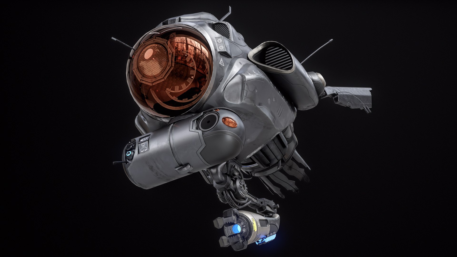 3D Sci-Fi Flying Drone PBR Model - TurboSquid 2143862