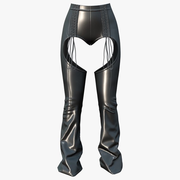 Ladies Lace Up Cut Out Leather Pants 3D - TurboSquid 1887492