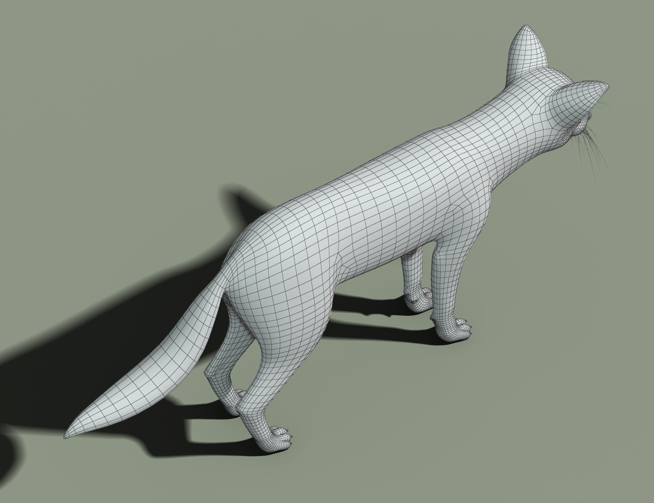 red fox fur 3d model