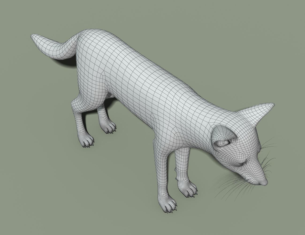 red fox fur 3d model