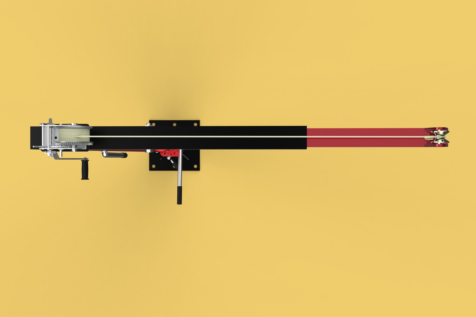 HYDRAULIC SWIVEL LIFTING CRANE MANUAL HAND CRANK WINCH HOIST JIB 3D ...