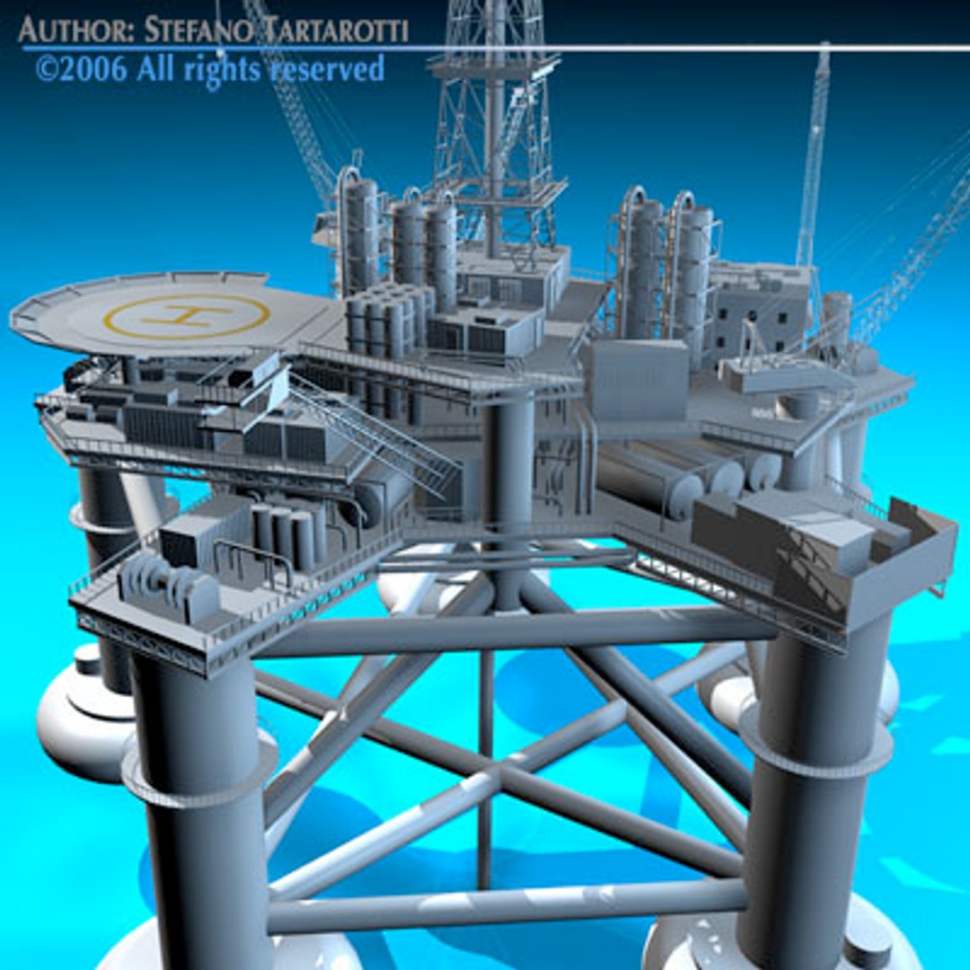 oil platform 3d model