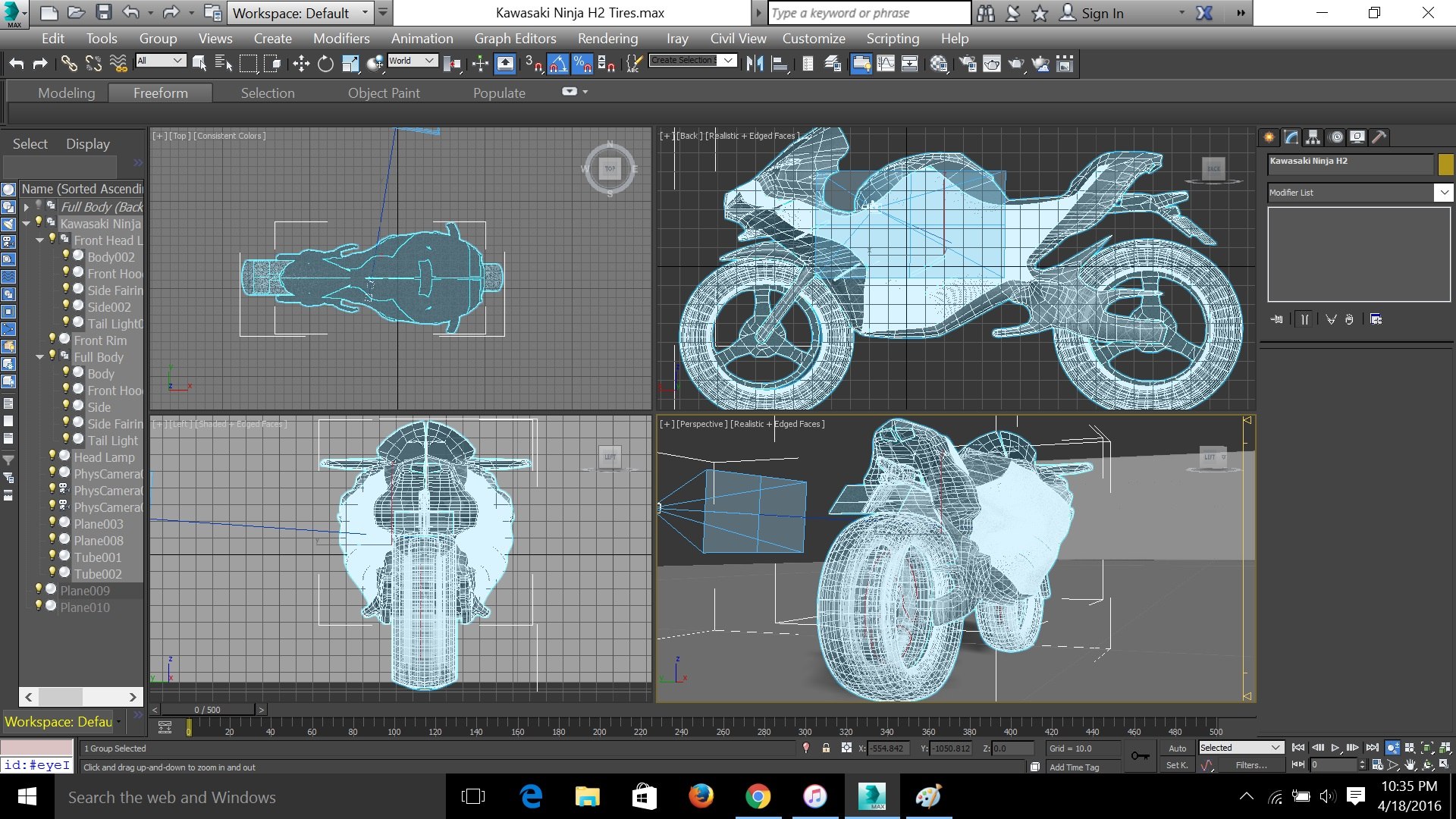 Kawasaki Ninja H2 3d Model