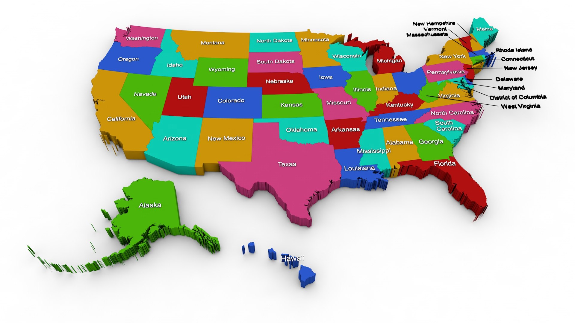 USA Map Pack 3D Model - TurboSquid 2052325