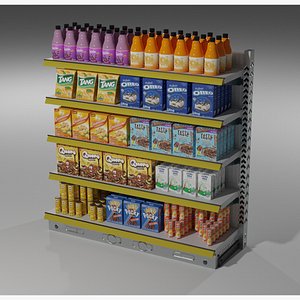 3D model supermarket shelf - TurboSquid 1974364