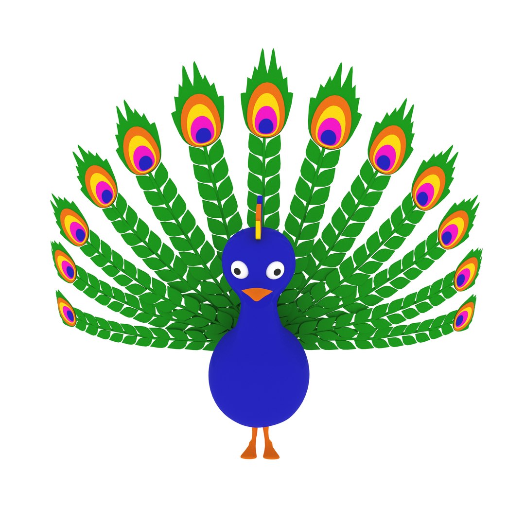 3D Cartoon Peacock Model - TurboSquid 1227437