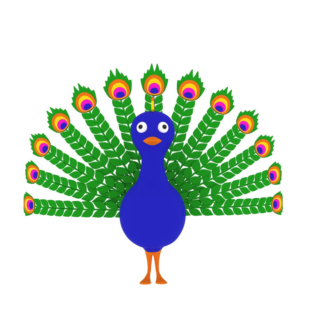3D Cartoon Peacock Model - TurboSquid 1227437