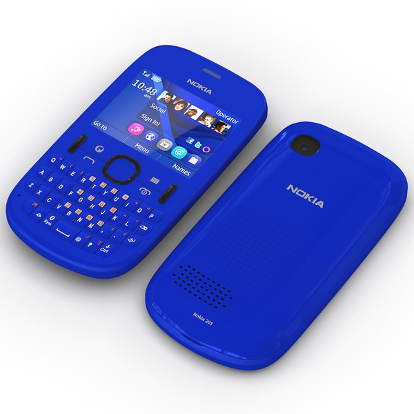 nokia asha 201 blue 3d max