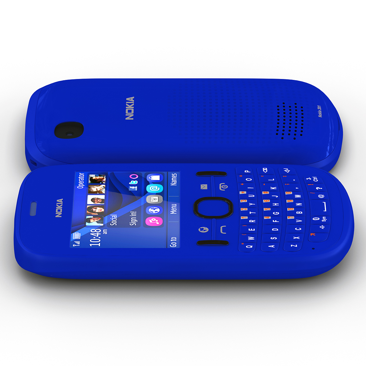 nokia asha 201 blue 3d max