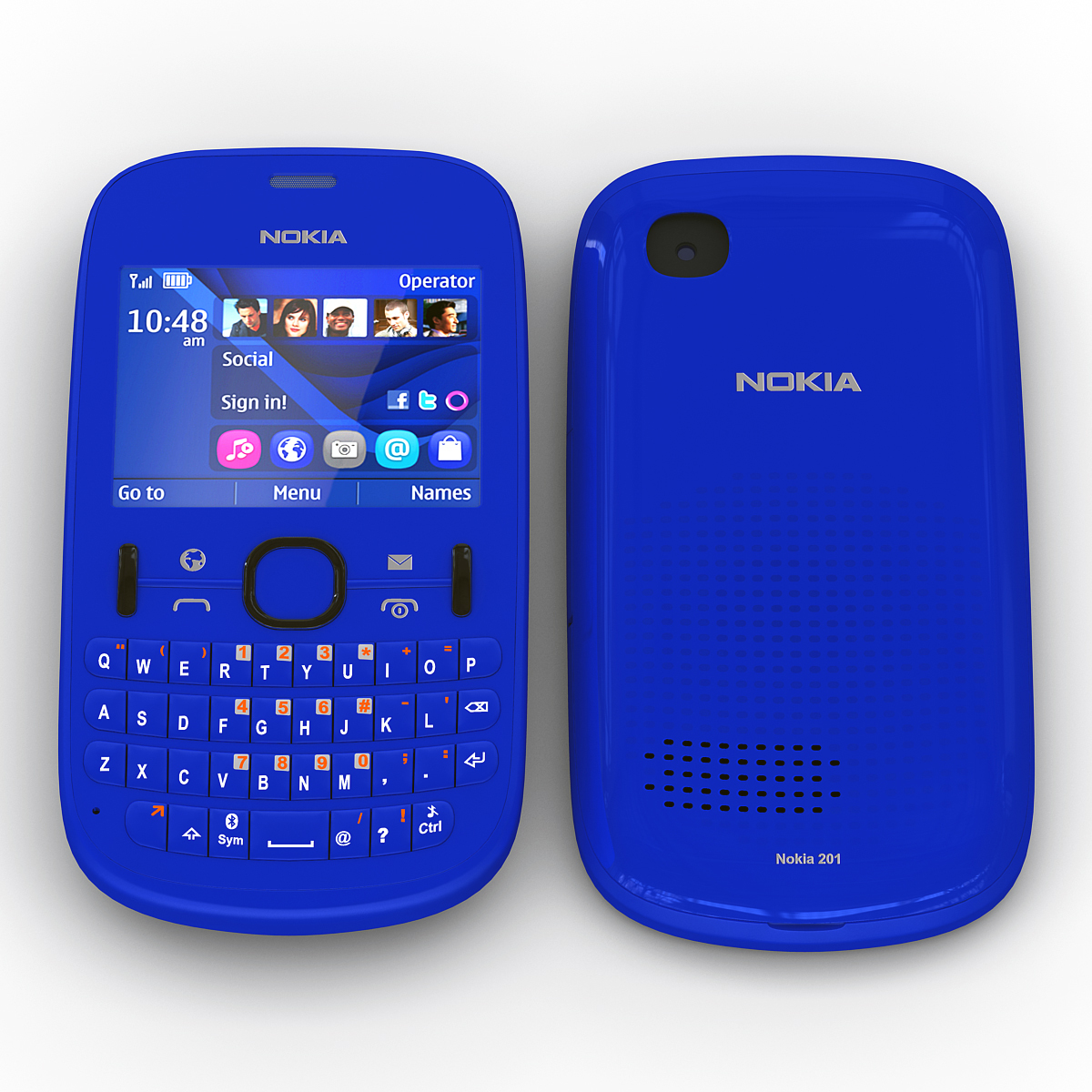 nokia asha 201 blue 3d max