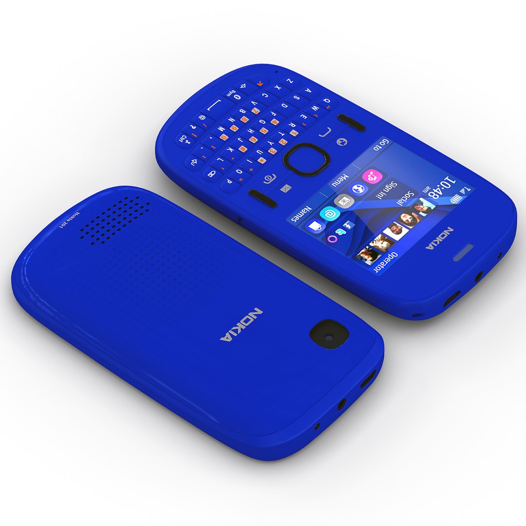 Nokia Asha 201 Blue 3d Max