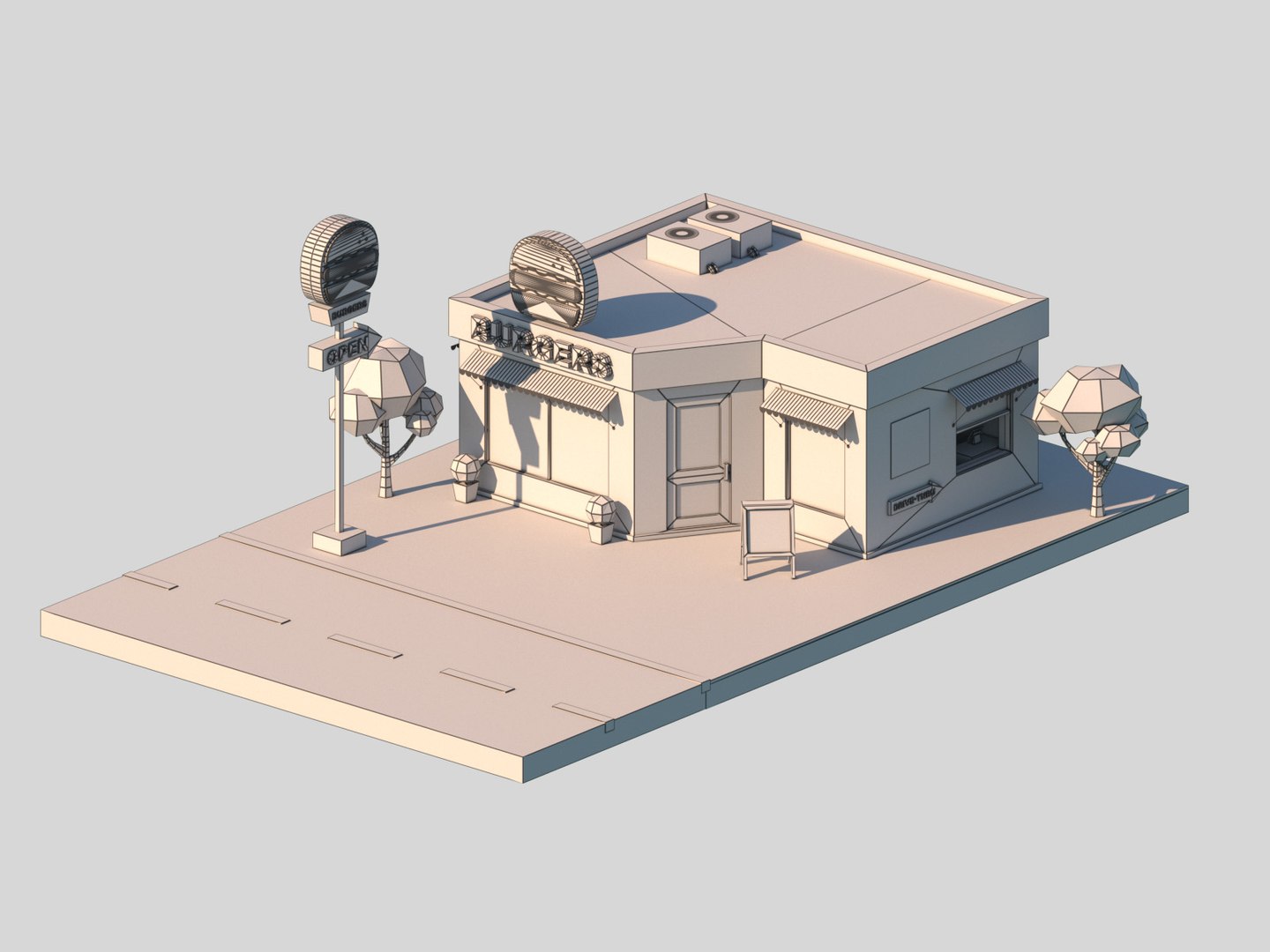 3D Fast Food Building - TurboSquid 1243133