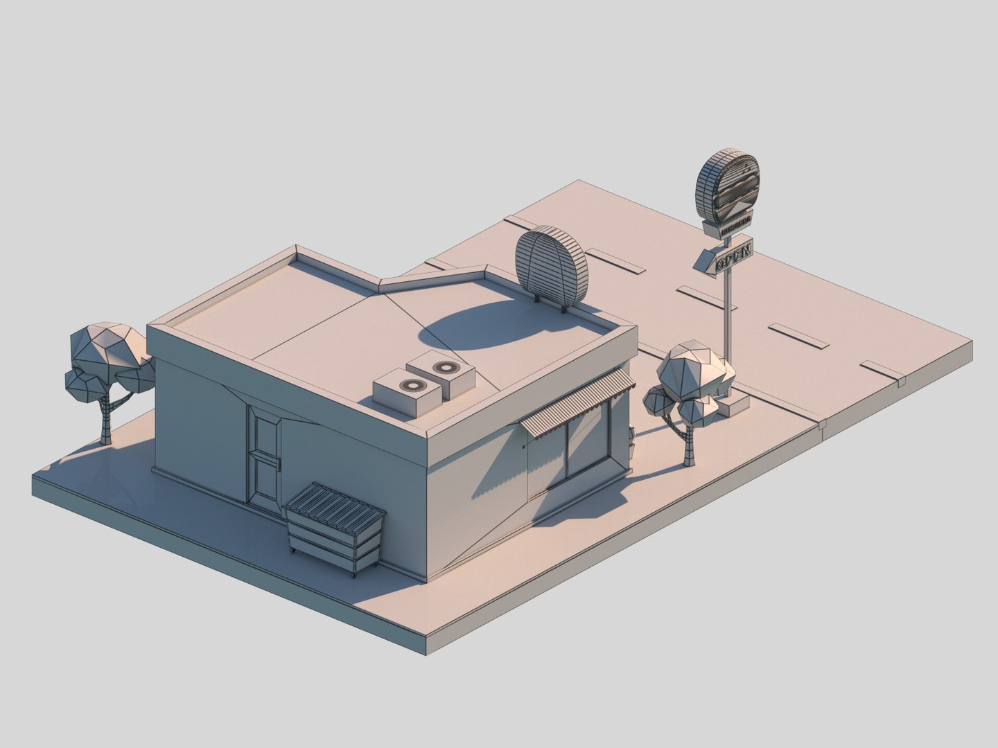 3D Fast Food Building - TurboSquid 1243133