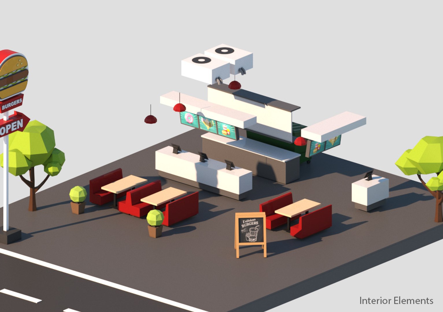 3D Fast Food Building - TurboSquid 1243133