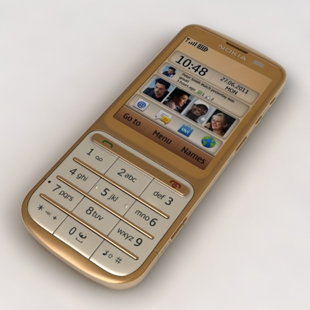nokia c3-01 gold edition 3d model