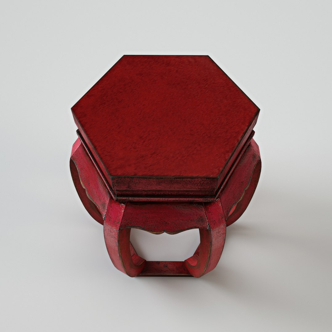 Antique Chinese Stool 3d Model