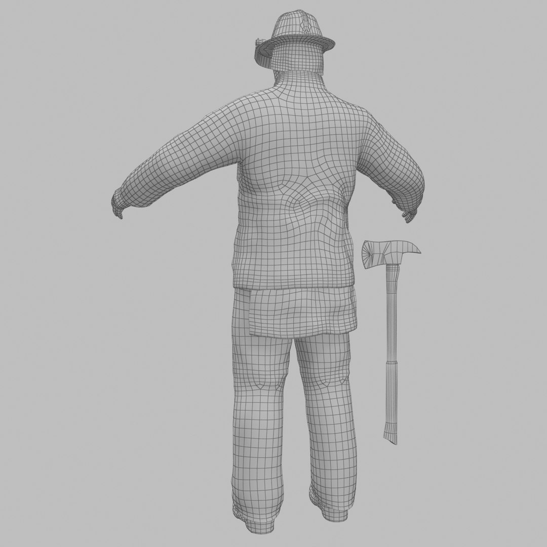 Firefighter ready man 3D - TurboSquid 1347514