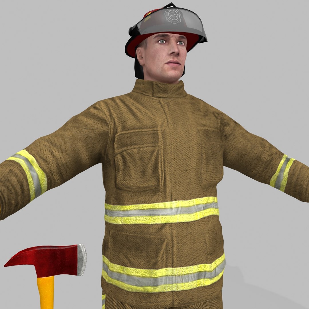 Firefighter ready man 3D - TurboSquid 1347514