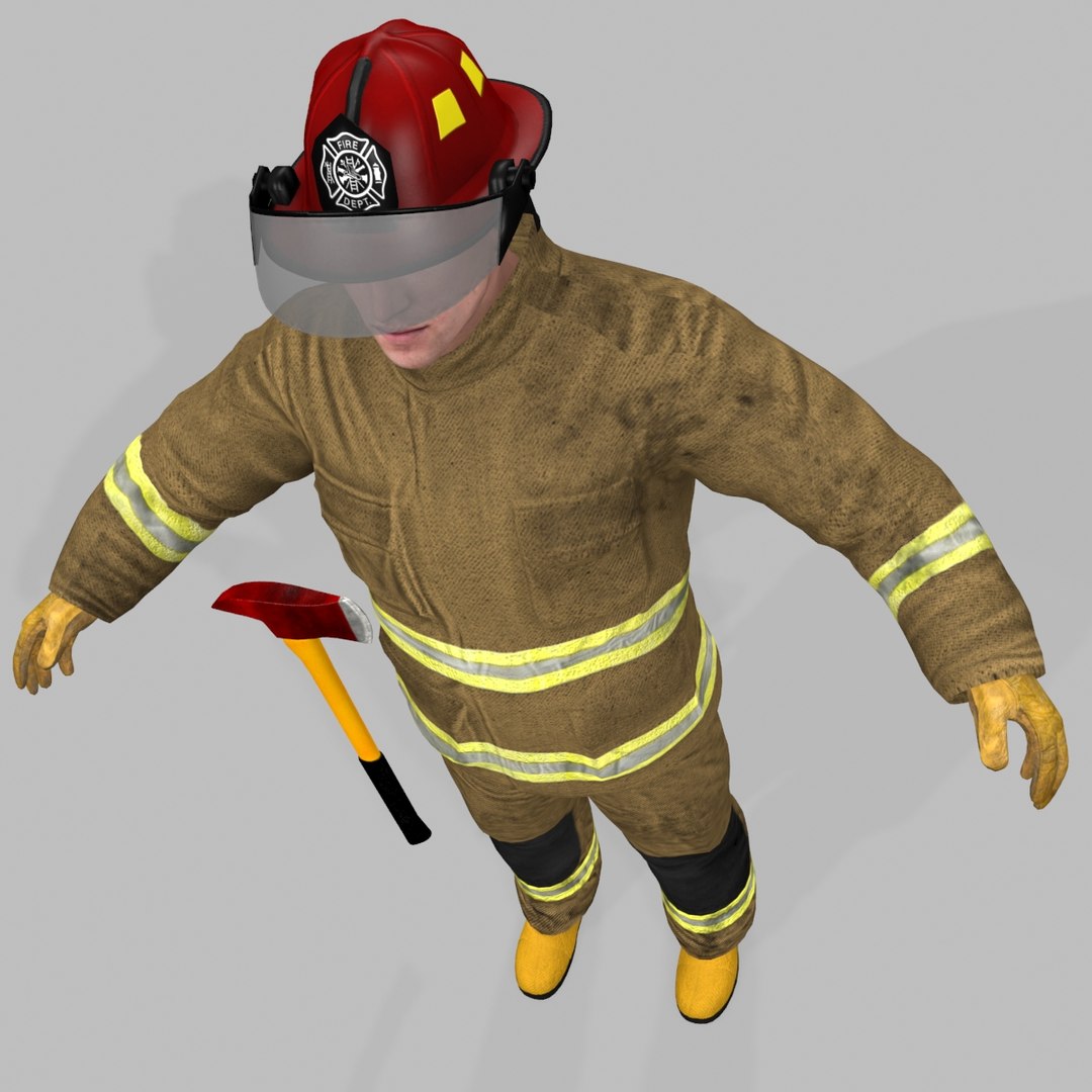 Firefighter ready man 3D - TurboSquid 1347514
