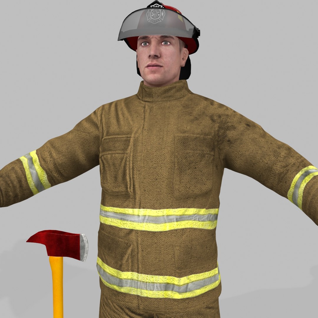 Firefighter ready man 3D - TurboSquid 1347514
