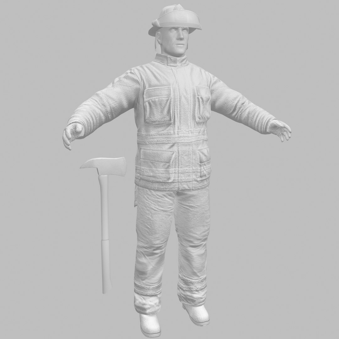 Firefighter ready man 3D - TurboSquid 1347514