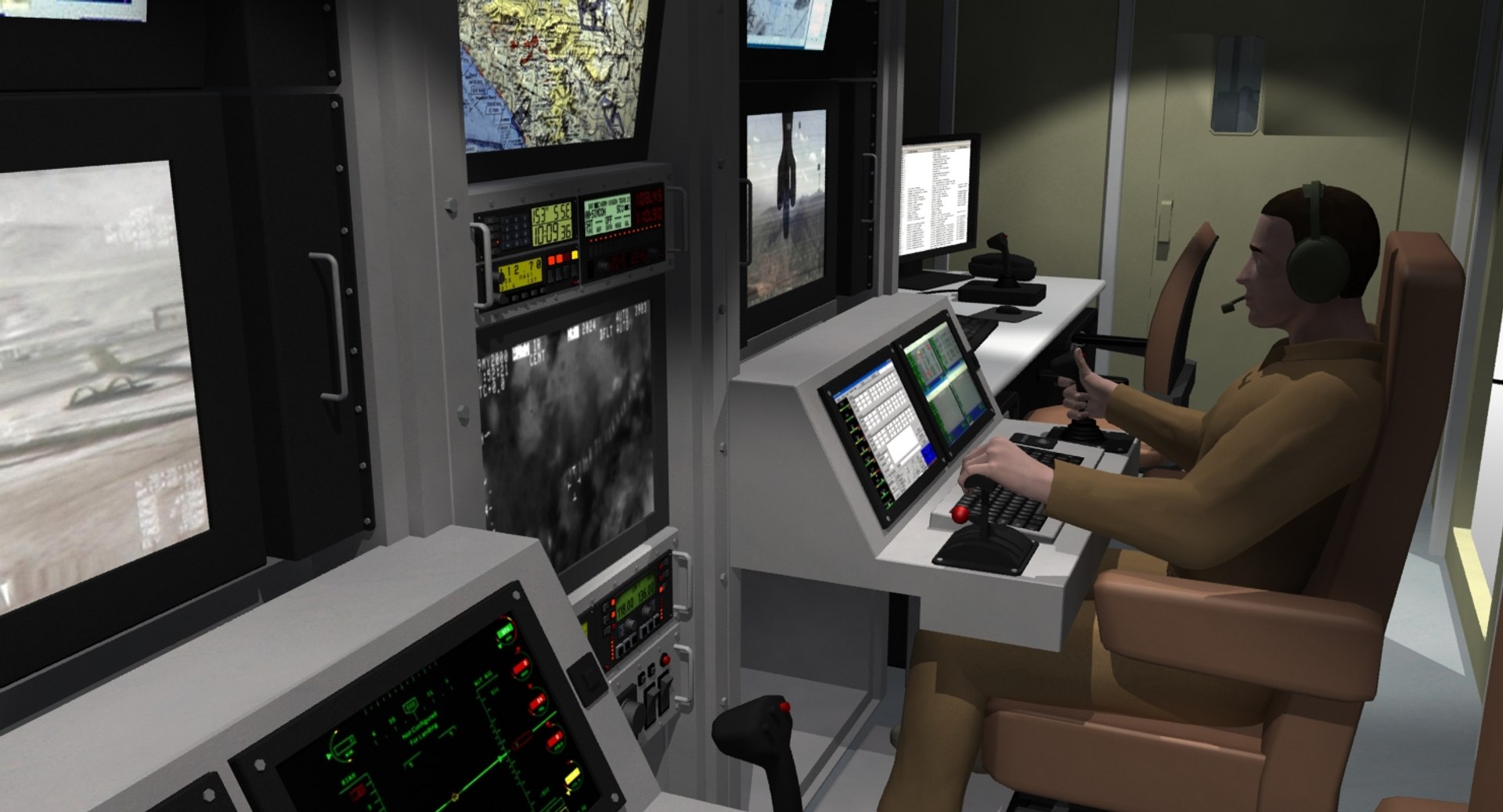 3d Airbase Uavs Ground Control Model