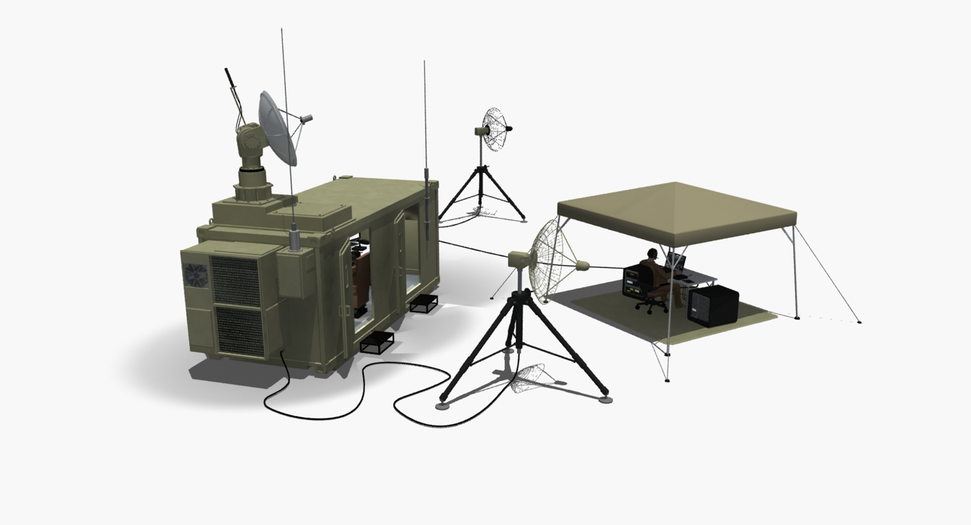 3d Airbase Uavs Ground Control Model