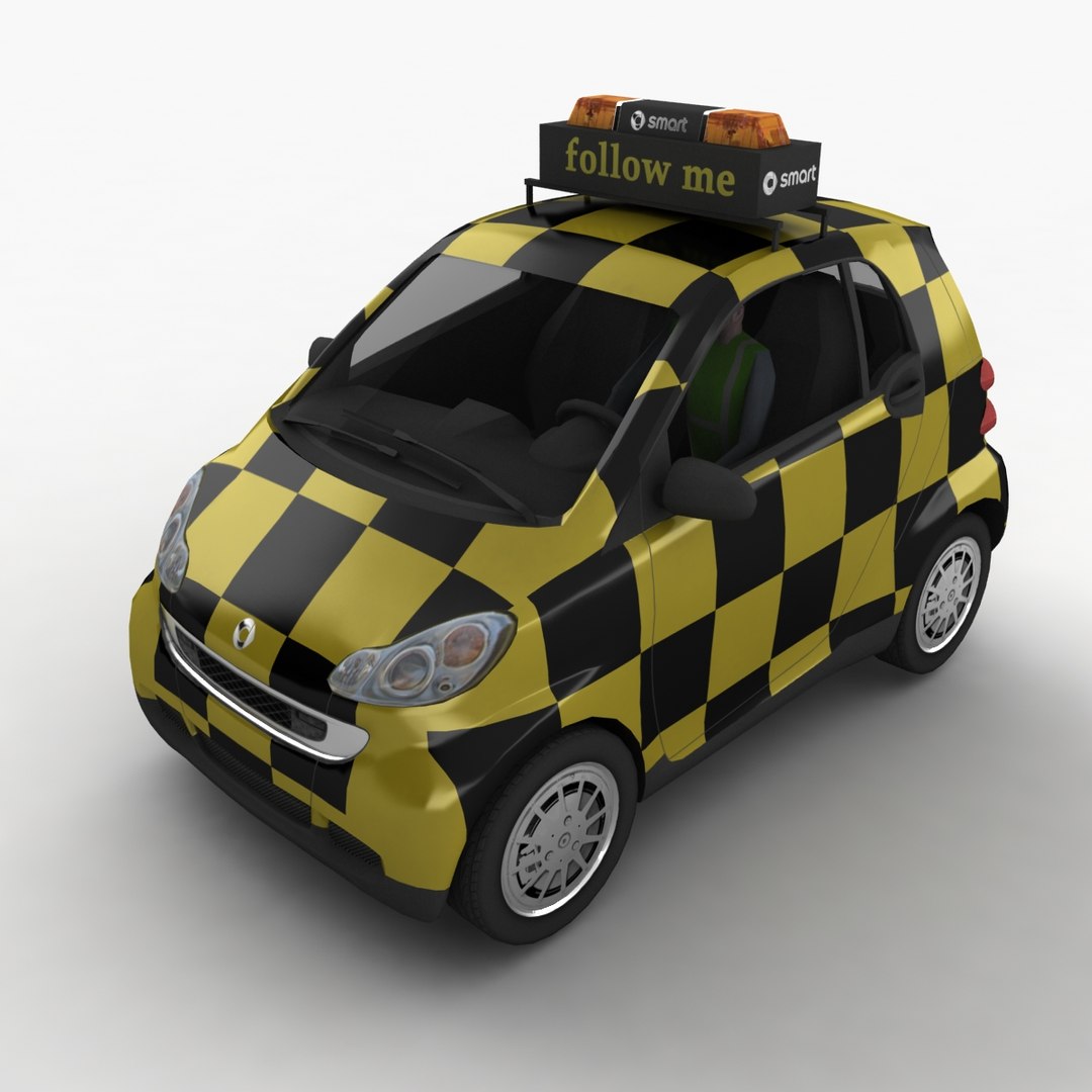 3d Model Airport Follow Cars