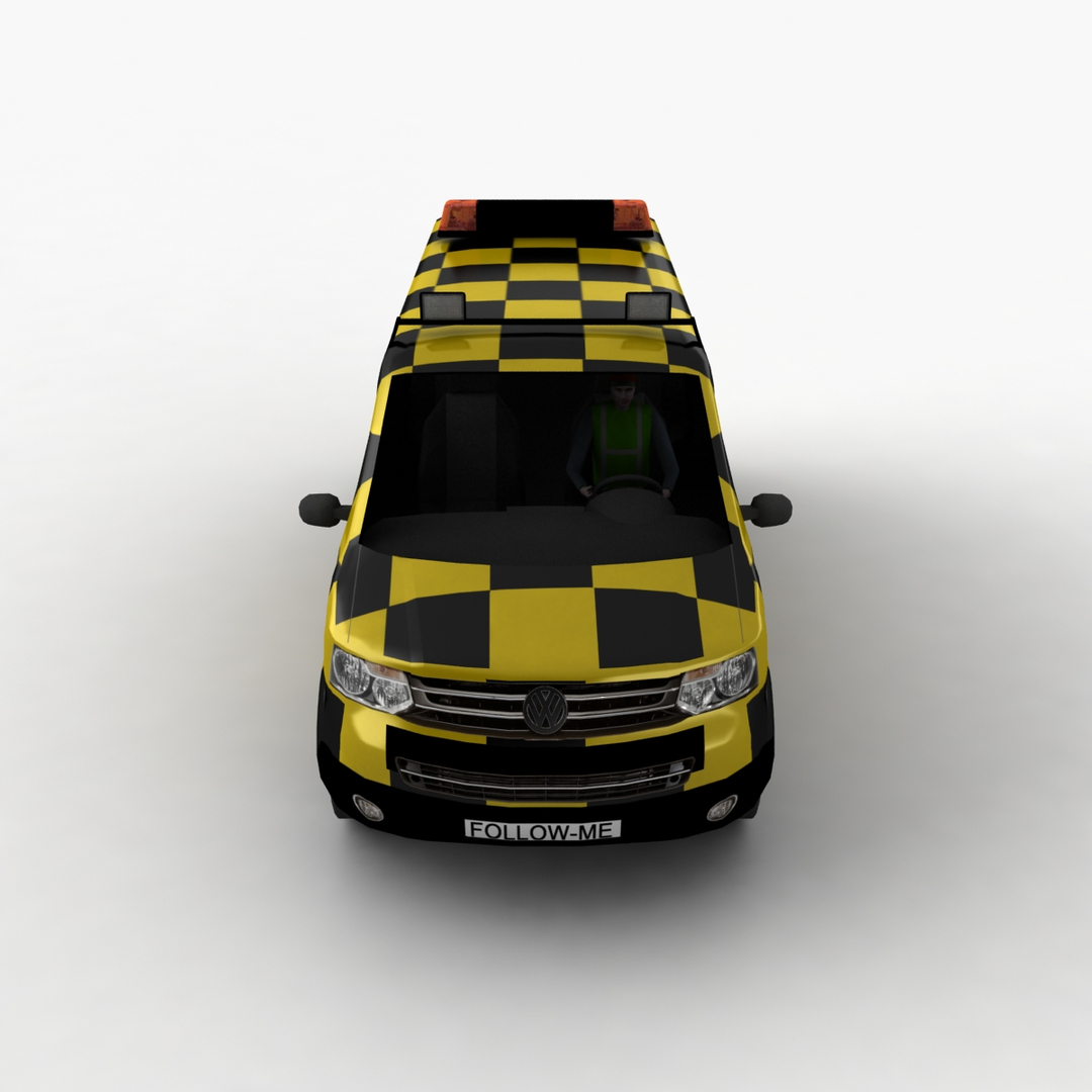 3d Model Airport Follow Cars