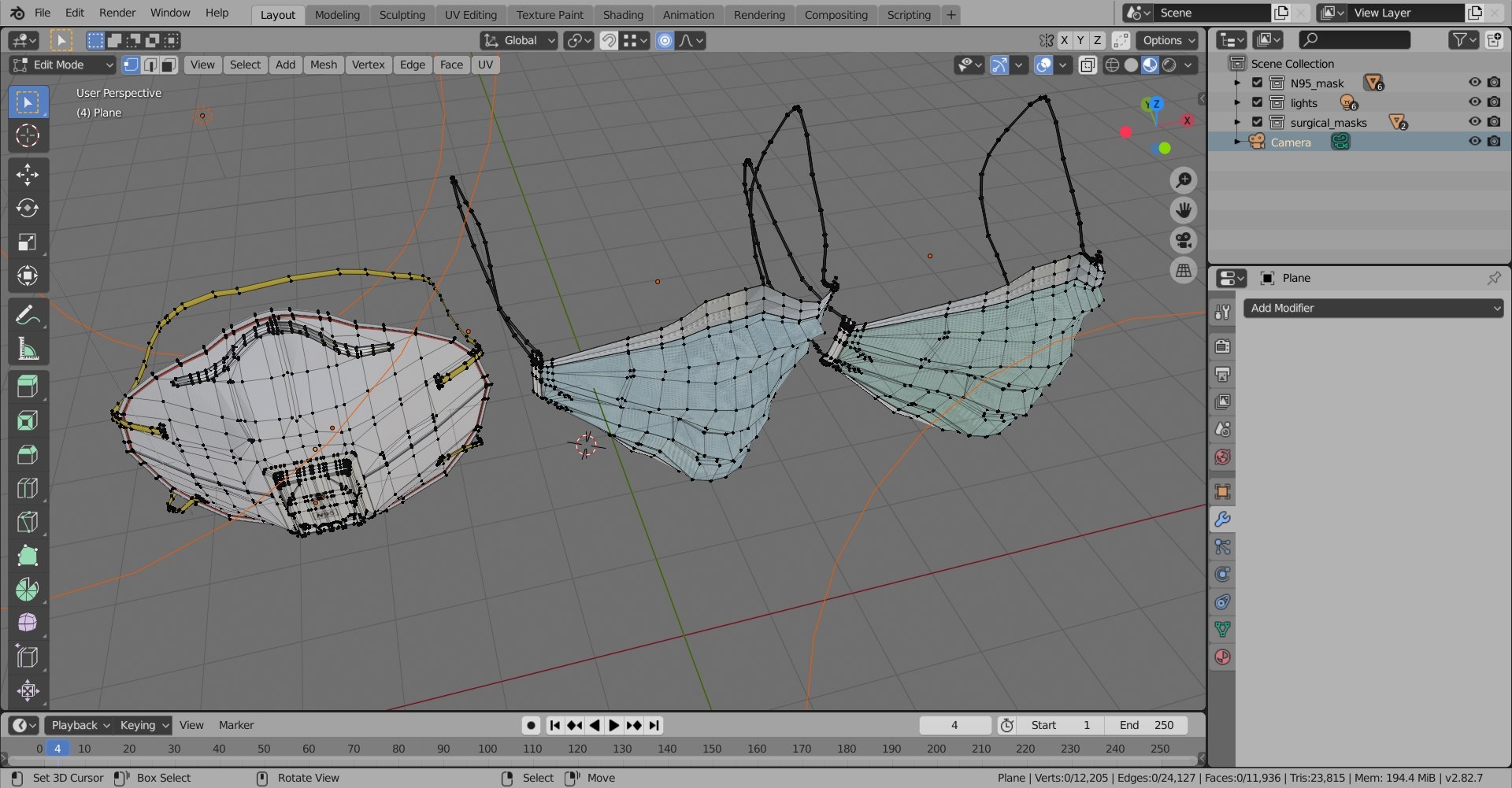 N95 surgical mask 3D - TurboSquid 1560385