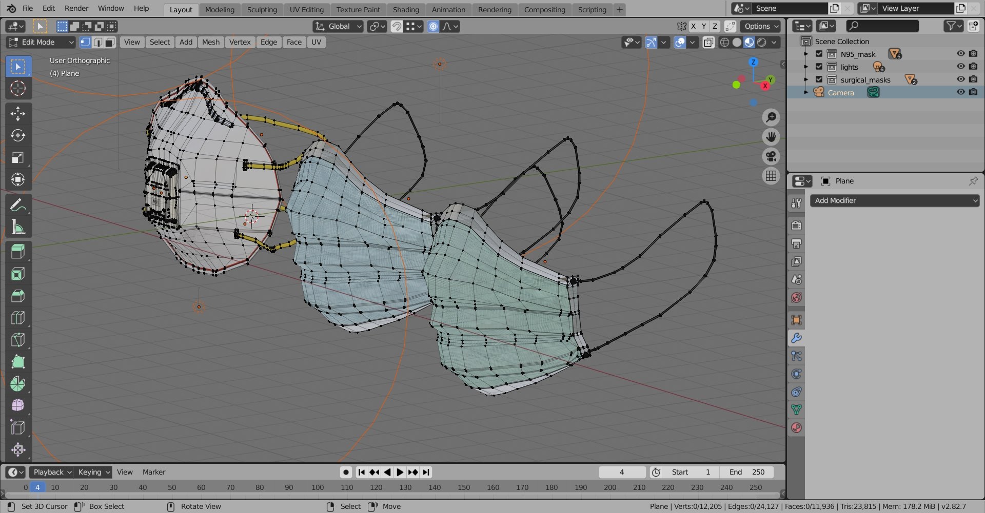 N95 surgical mask 3D - TurboSquid 1560385