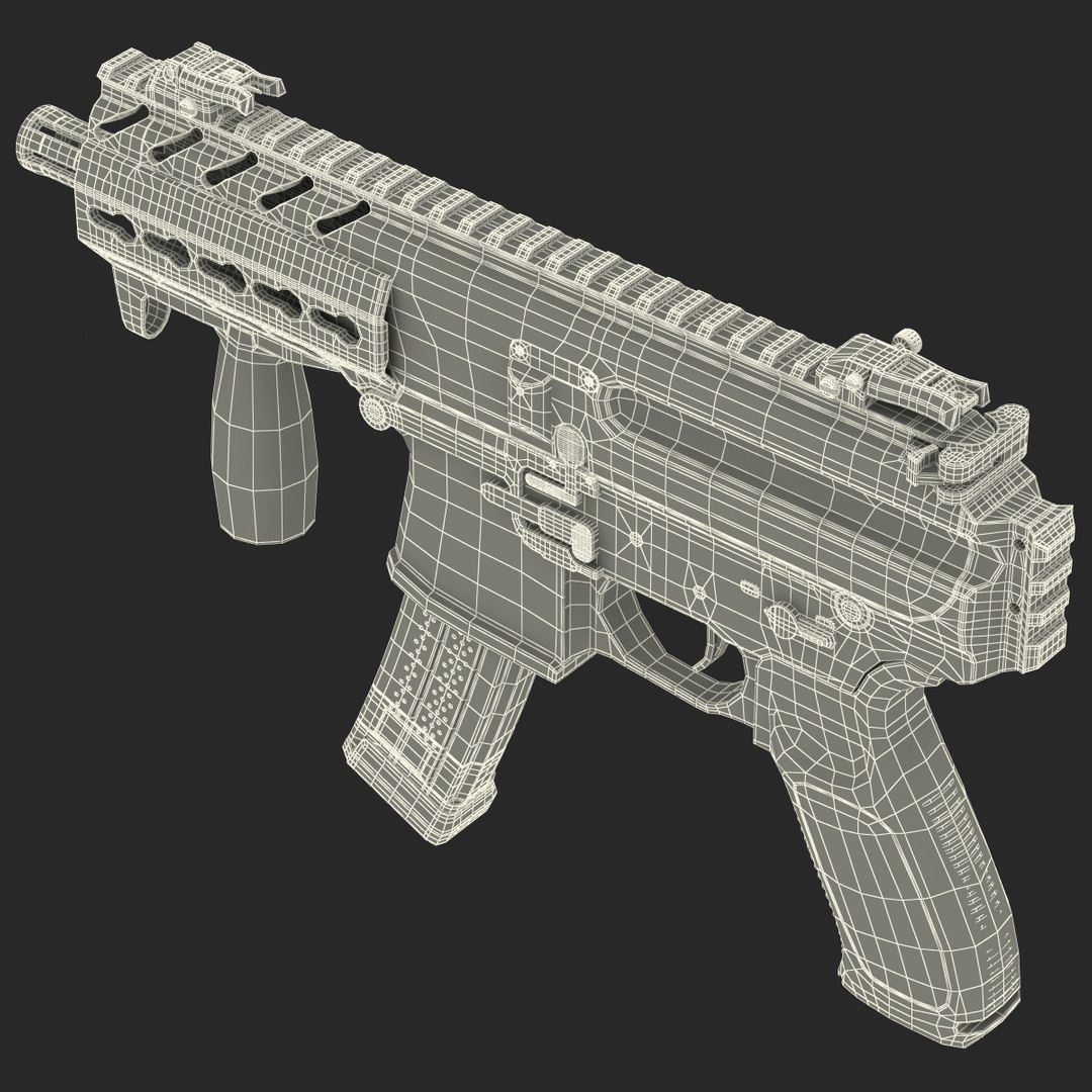 3d 3ds Machine Pistol Generic Modeled