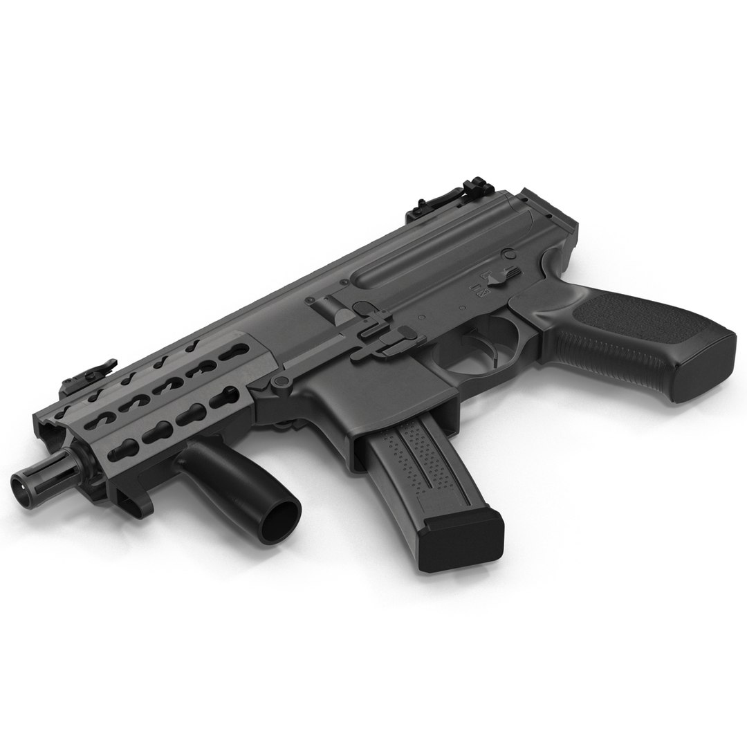 3d 3ds Machine Pistol Generic Modeled