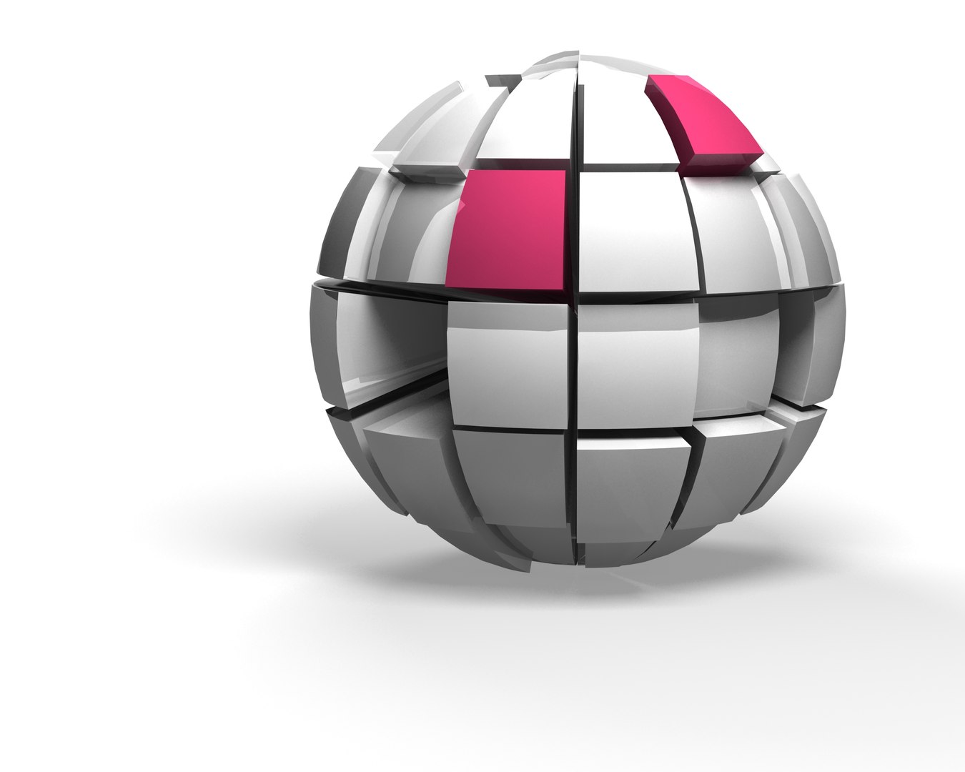 3d Model Sectioned Sphere