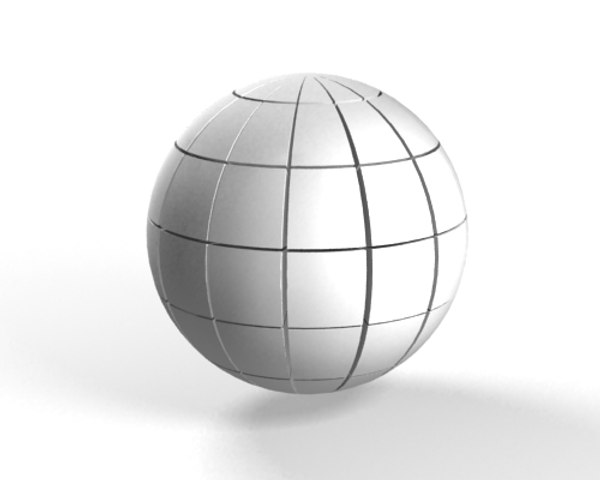 3d model sectioned sphere