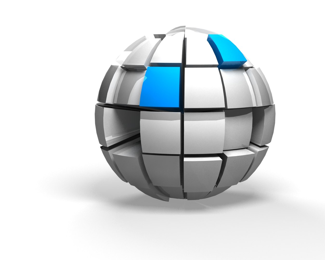 3d Model Sectioned Sphere