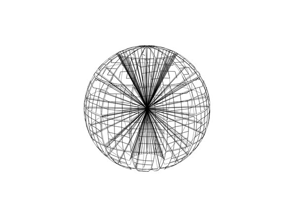 3d model sectioned sphere