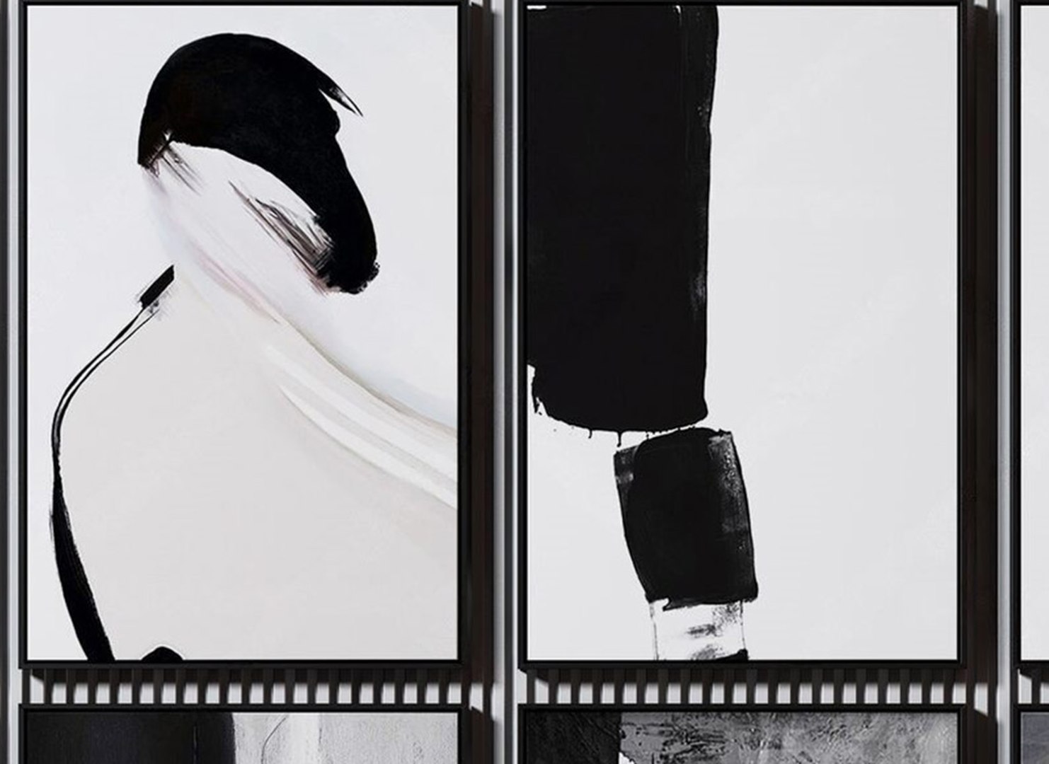 Modern black and white decorative painting models 3D model - TurboSquid ...