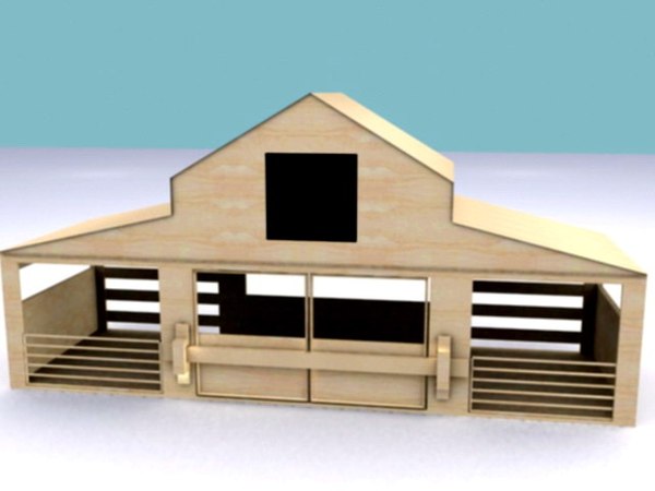 horse stable 3d max