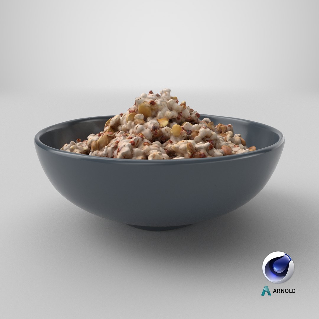 3D Cooked Pearl Barley Porridge Mix - TurboSquid 2500024