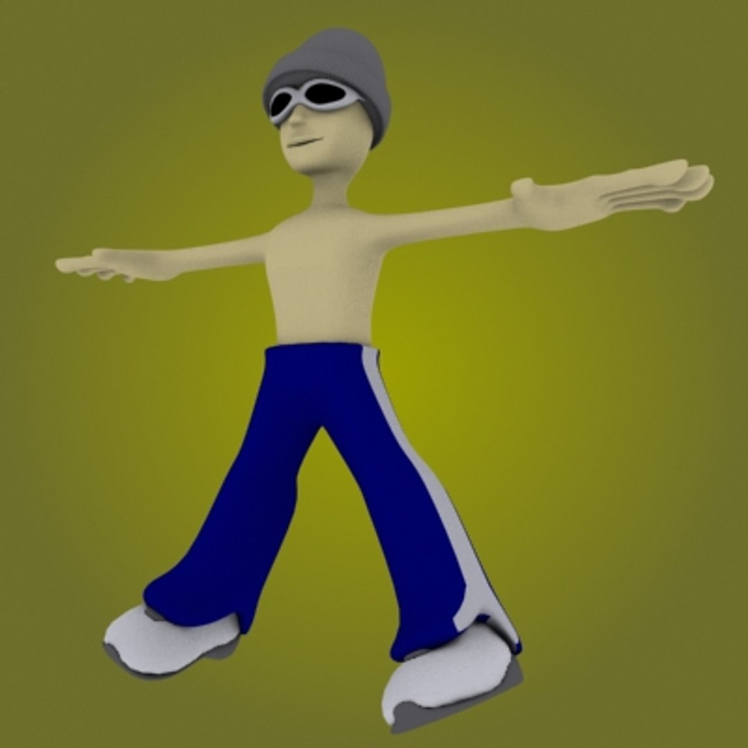Skater Cartoon Character 3d Max