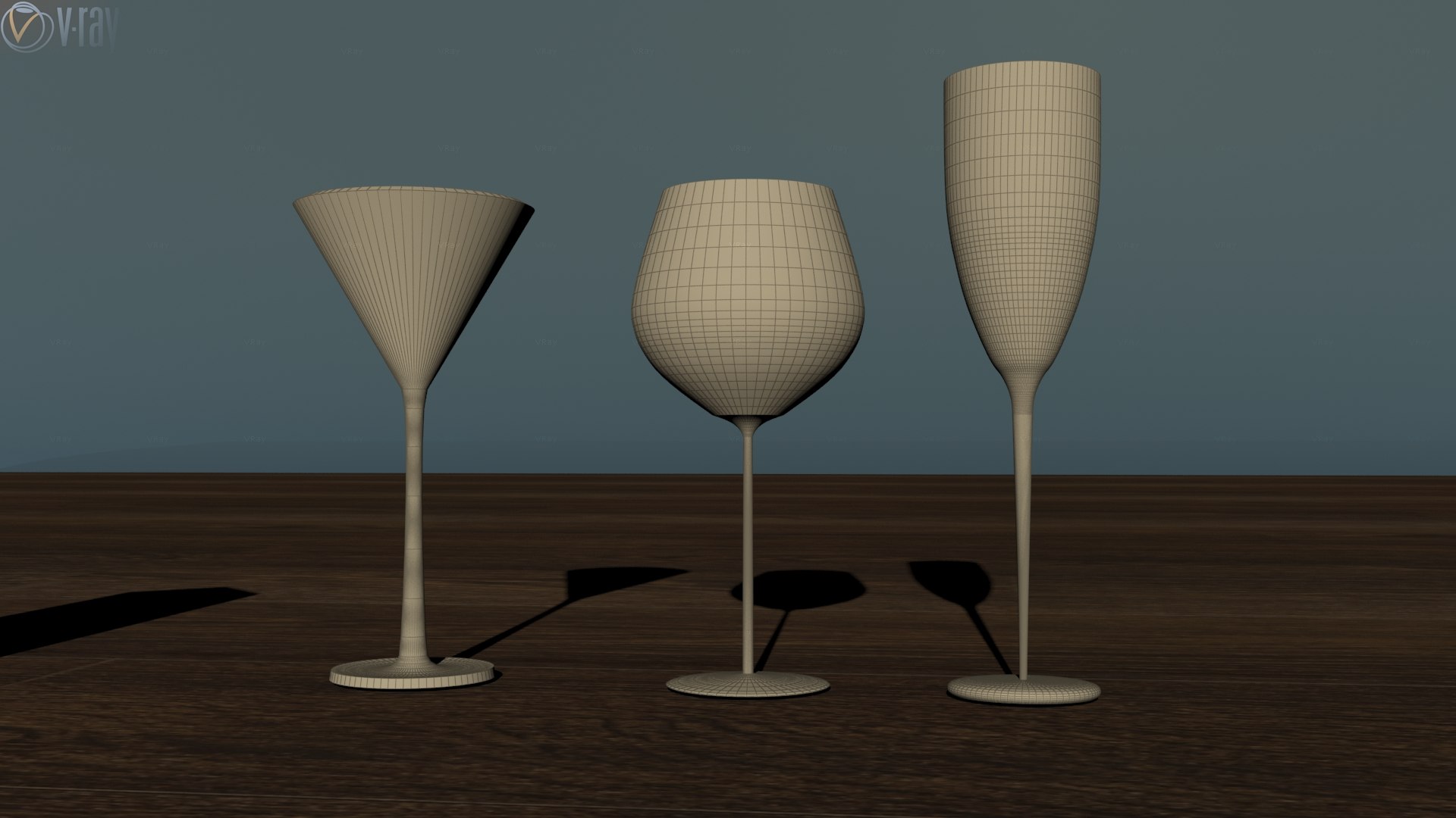 3d Model Glasses Set