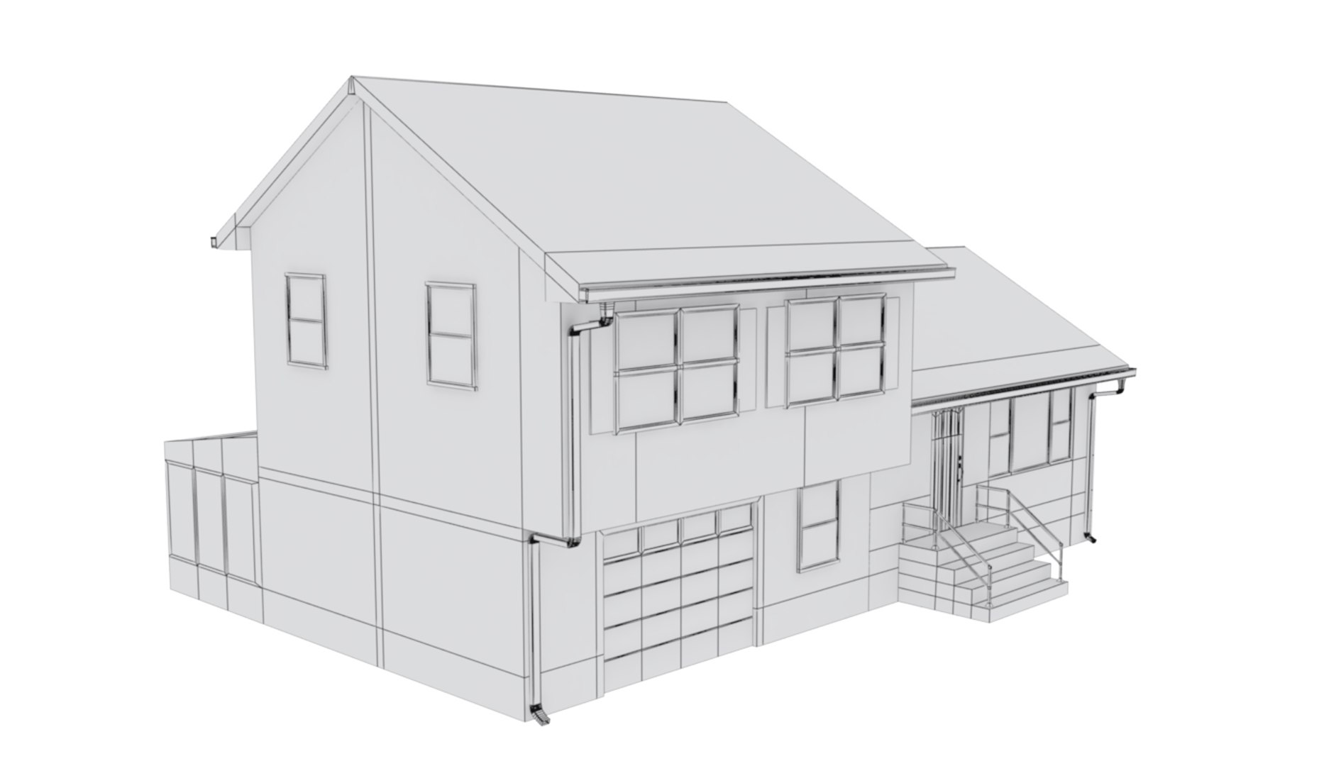 3D Realistic Split Level House - TurboSquid 1317281