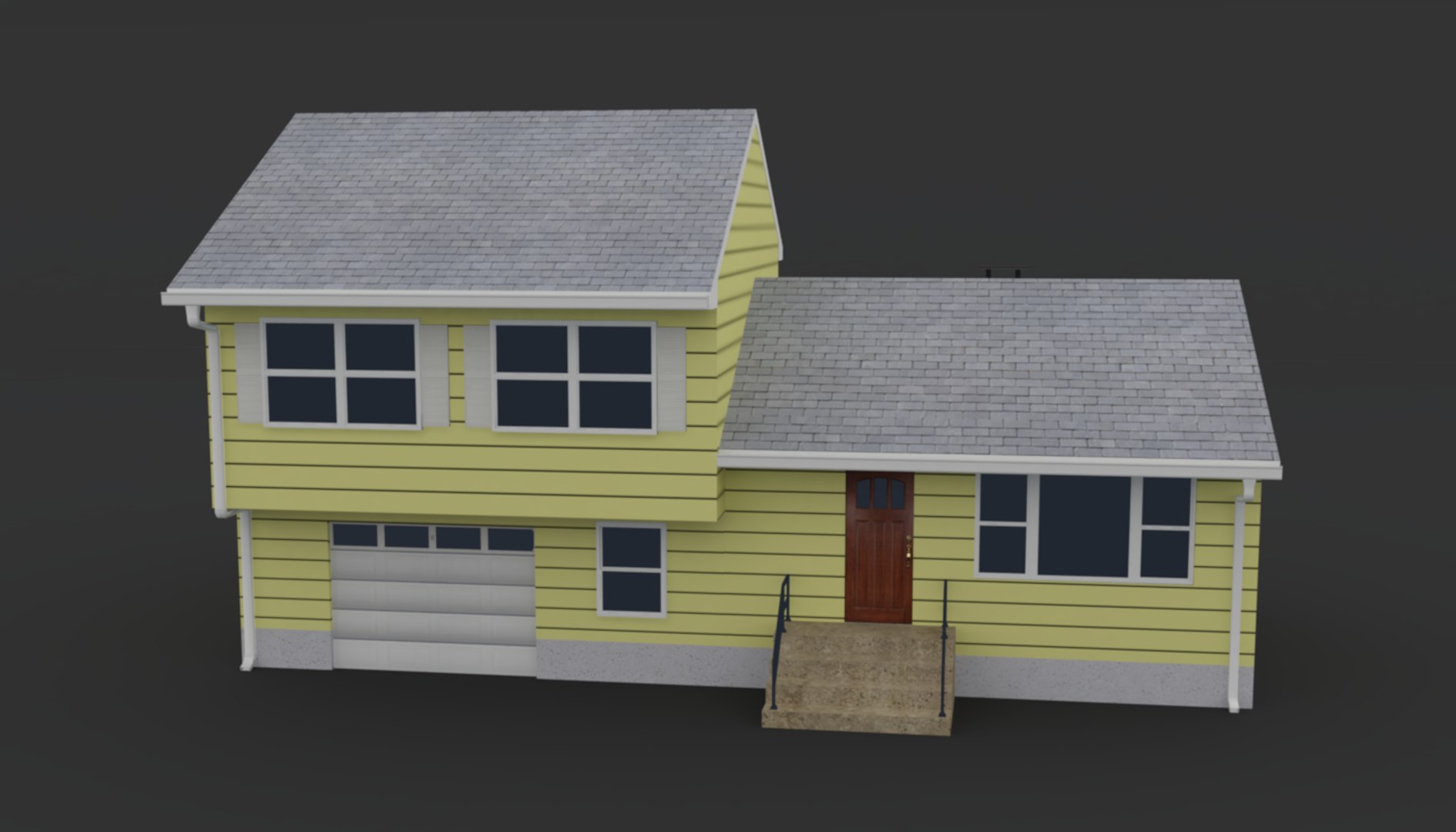 3D Realistic Split Level House - TurboSquid 1317281