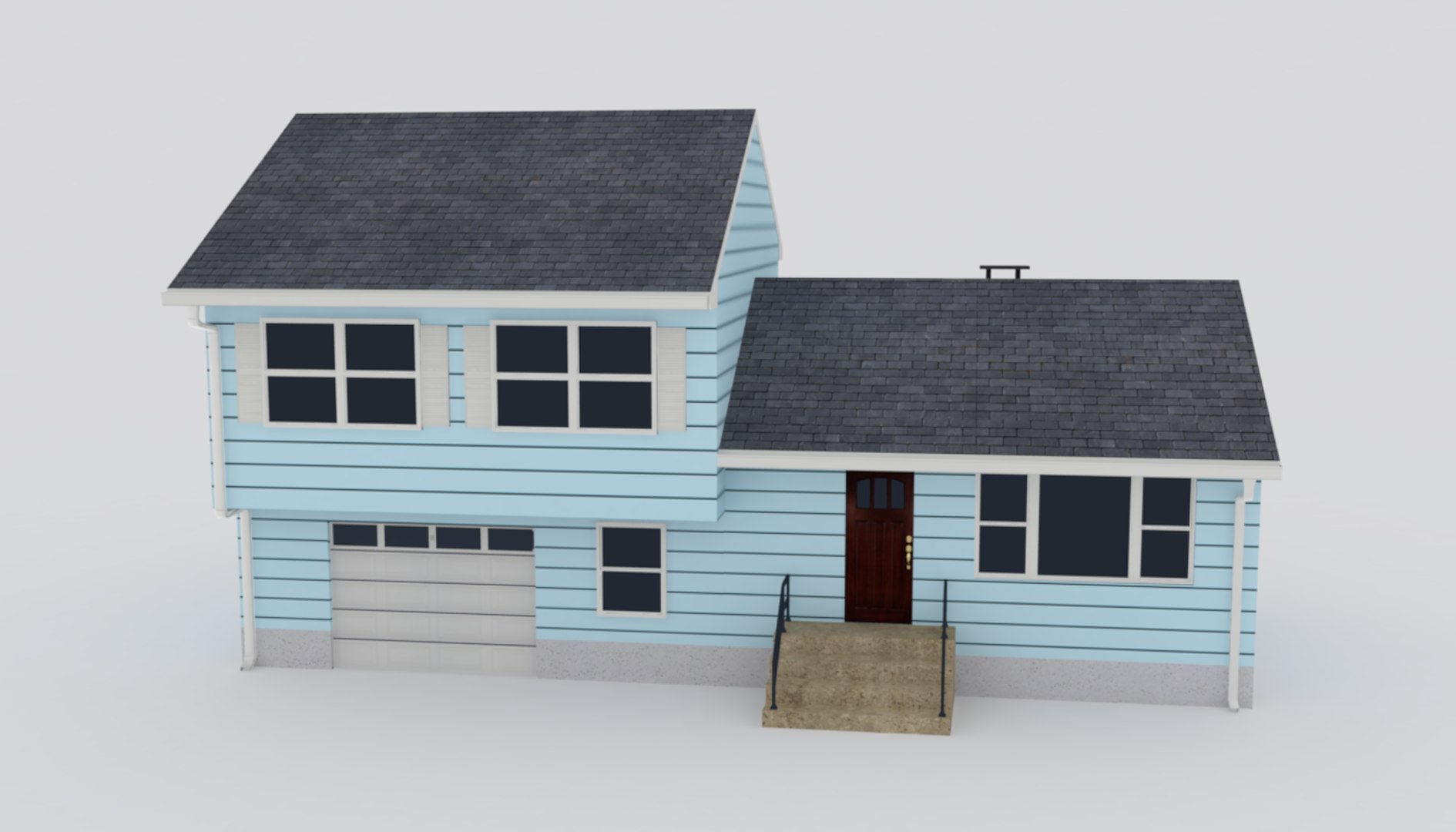 3D Realistic Split Level House - TurboSquid 1317281