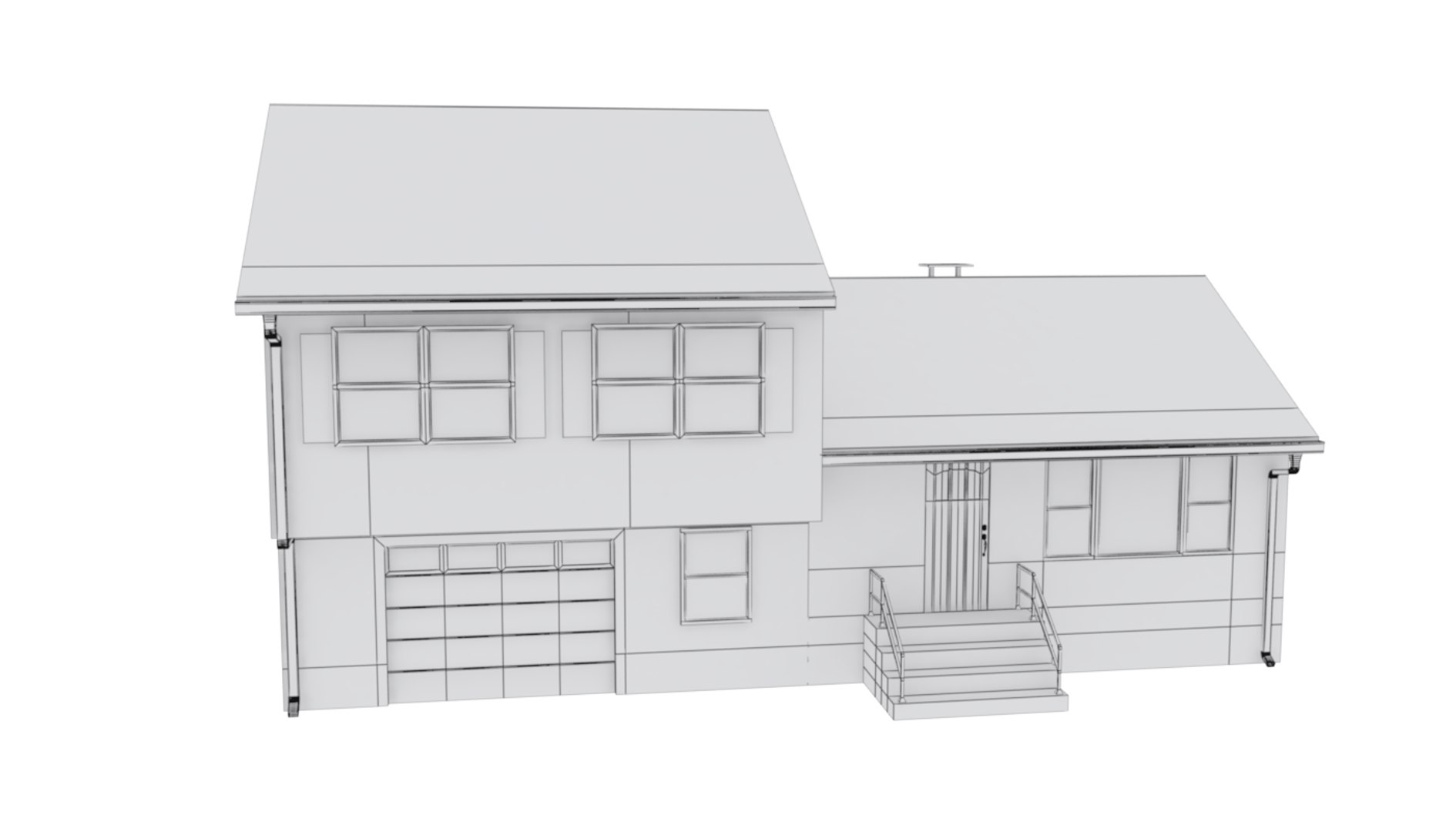 3D Realistic Split Level House - TurboSquid 1317281